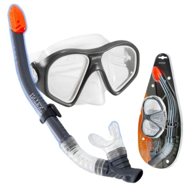 KIT DE BUCEO INTEX SNORKEL DE FLIJO FÁCIL AQUA FLOW | Los Novedosos