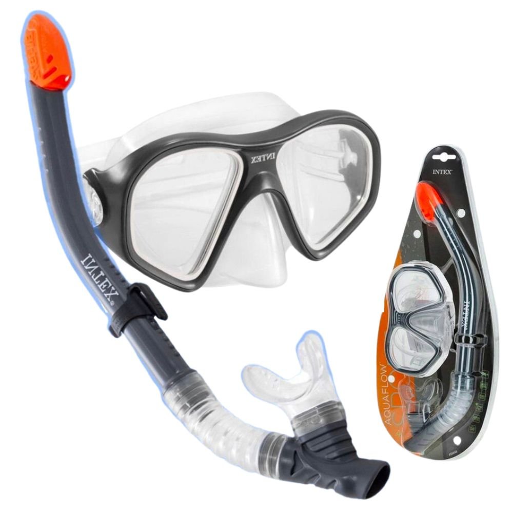 KIT DE BUCEO INTEX SNORKEL DE FLIJO FÁCIL AQUA FLOW | Los Novedosos