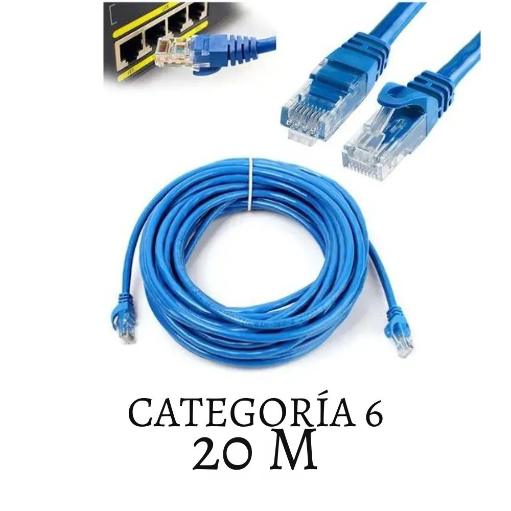 Cable Lan De Internet Cat6e Categoría 6 20 Metros Largo Cable Ethernet ...